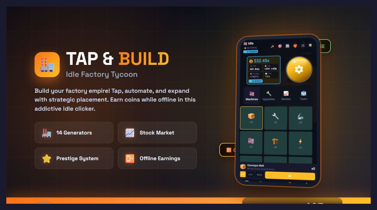 Tap & Build: Idle Factory Tycoon - Free Clicker Game for Android